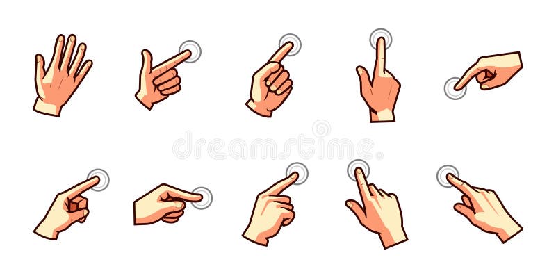 Hand Icon Pointer, Finger Points, Hands Gestures. Vector Stock Vector ...
