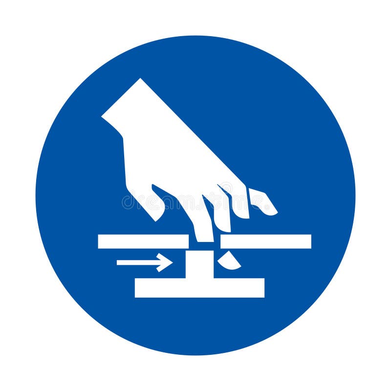 Hand Icon for Safety Alert on Industrial Equipment Operation and Use ...