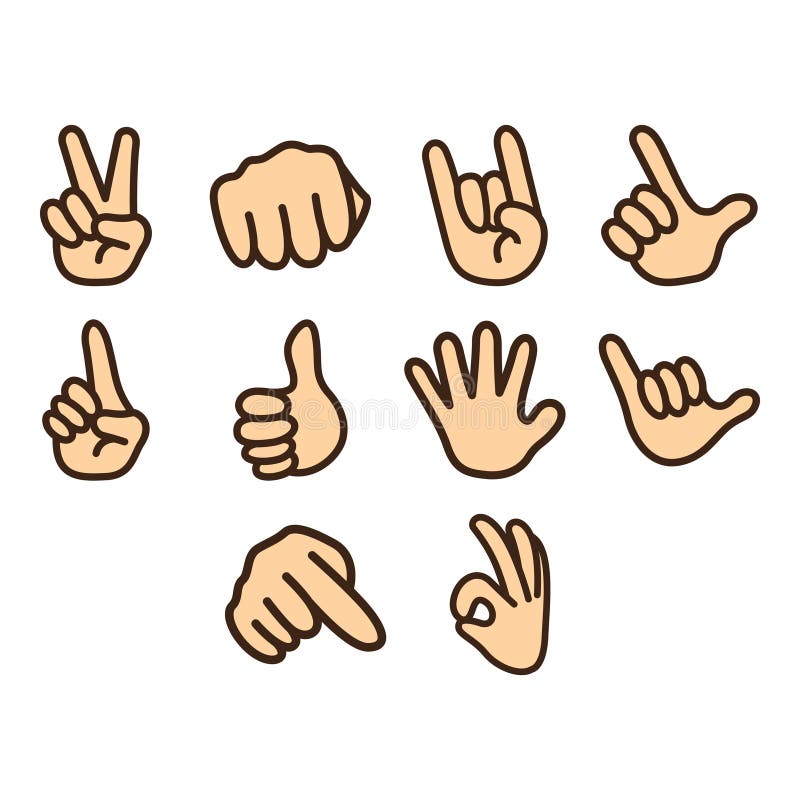 Hand icon set stock vector. Illustration of hand, simple - 270273375