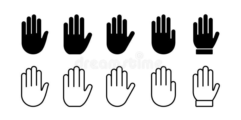 Hand Icon Set. Hand Sign and Symbol. Hand Gesture Hand Vector Icon for ...