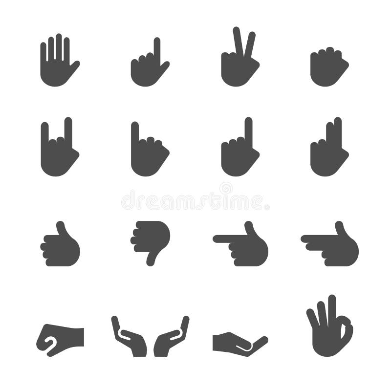 Hand Icon Set, Vector Eps10 Stock Vector - Illustration of hold ...