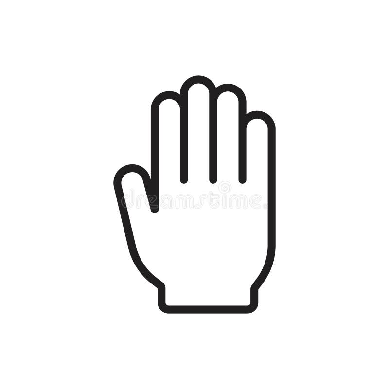 Hand Icon Simple Thin Outline Stock Vector - Illustration of touch ...
