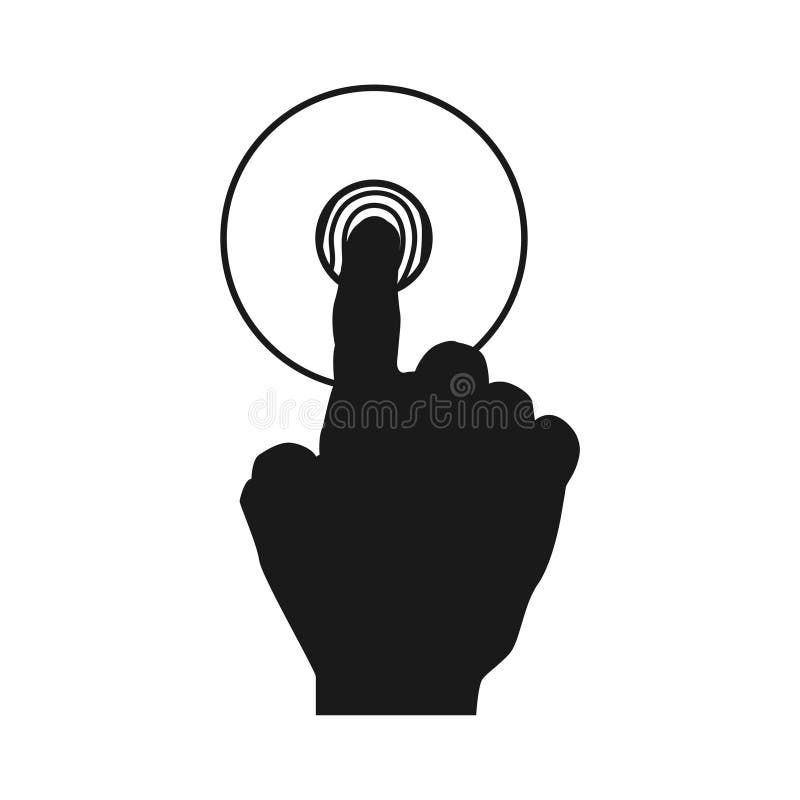 Hand Icon Touching Fingerprint Scan Vector Stock Illustration ...