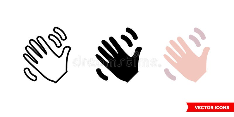 So so Hand Icon of 3 Types Color, Black and White, Outline. Isolated ...
