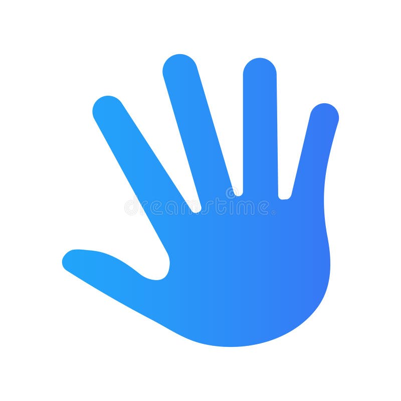 Hand Icon Vector Flat Style. Hand Sign Template with White Background ...