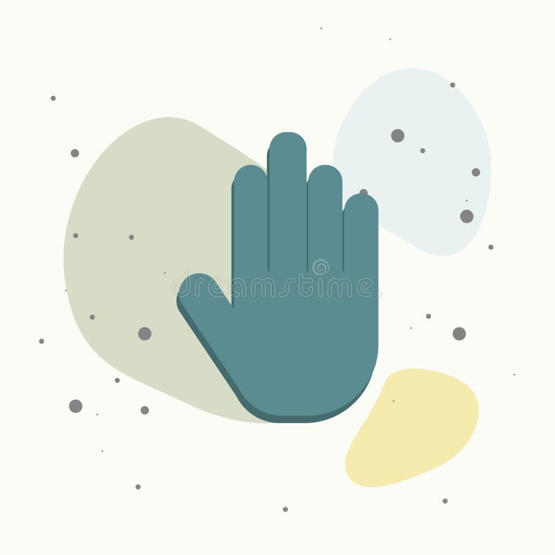 Hand Icon Vector. Vector Hand Illustration on Multicolored Background ...