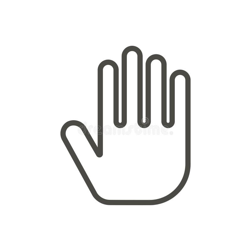 Stop Hand Icon Vector. Line Warning Symbol Isolated. Trendy Flat ...