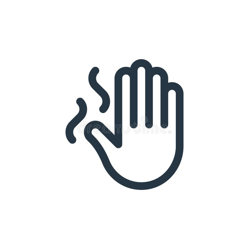 Hand Icon Vector from Quit Smoking Concept. Thin Line Illustration of ...