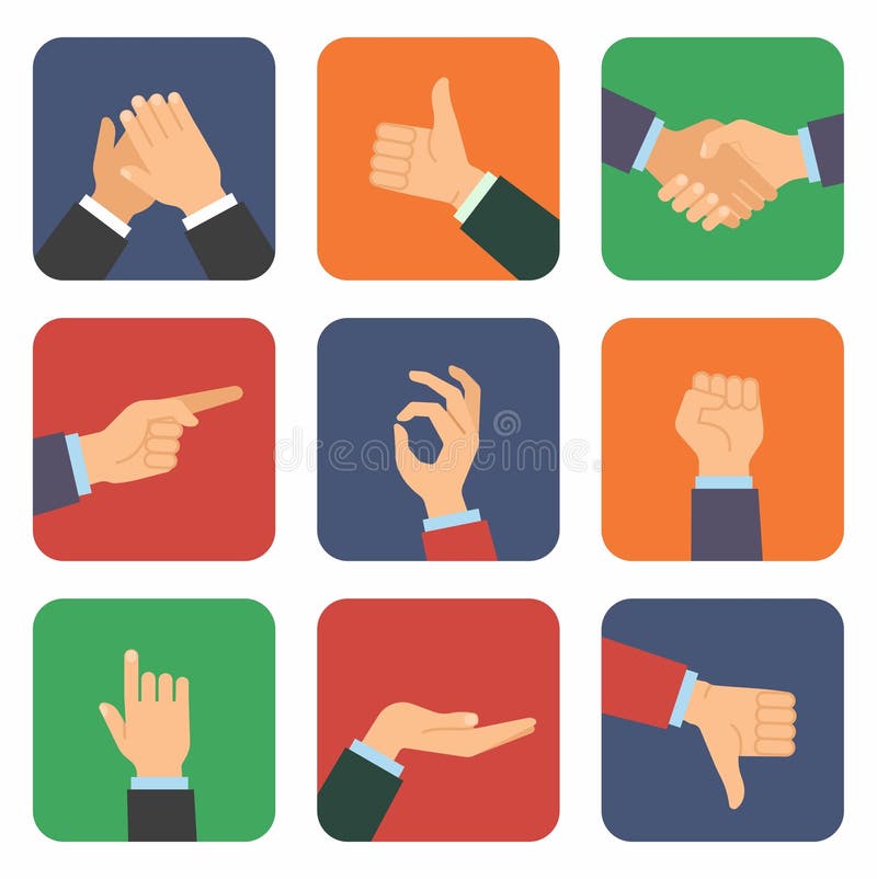 Hand icon. Vector set. stock vector. Illustration of pointing - 77800521