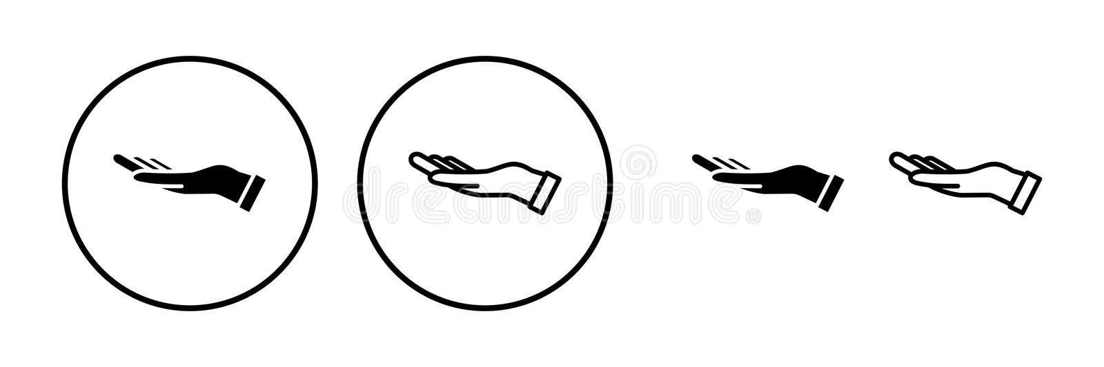 Hand Icon . Hand Symbols. Palm Stock Vector - Illustration of finger ...
