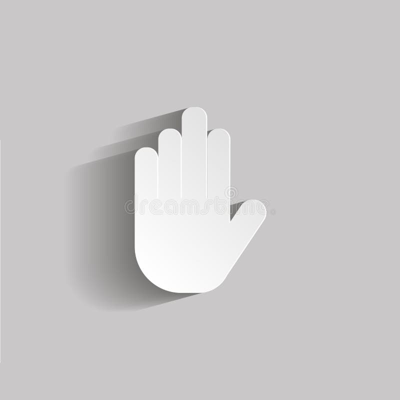 Hand Icon Vector. Vector Illustration with Shadow Stock Vector ...