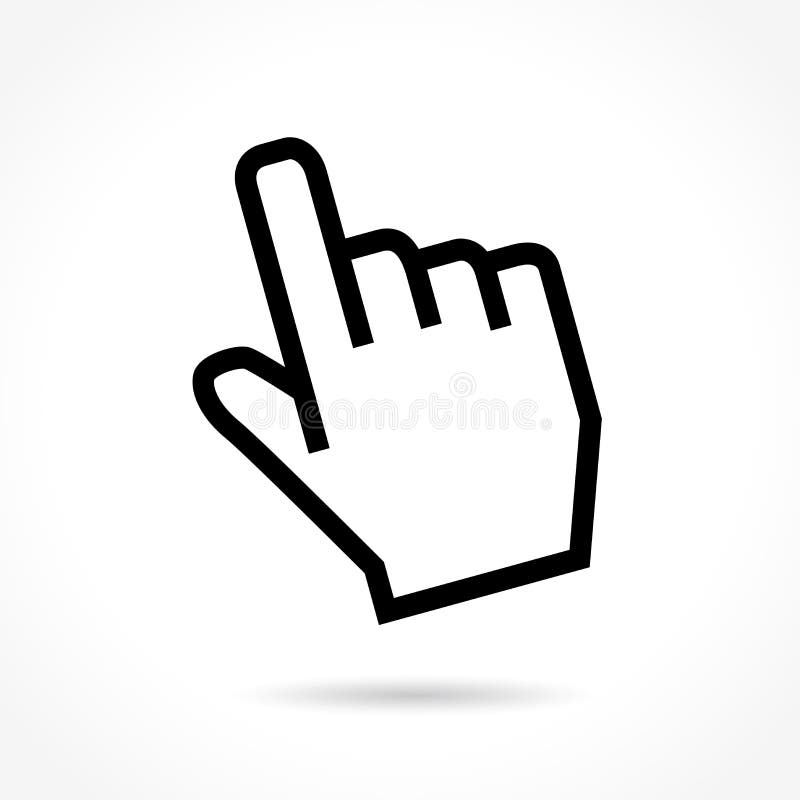 Hand Icon on White Background Stock Vector - Illustration of press ...
