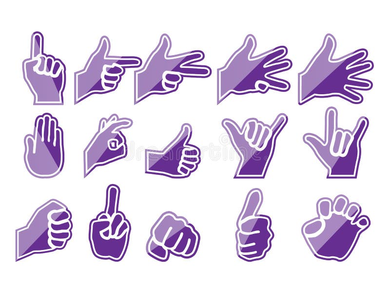 Hand icons cartoon style stock vector. Illustration of gesture - 68531731