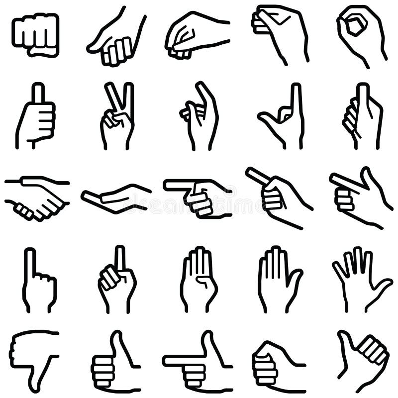 Hand Icon Line Vector Illustration Stock Vector - Illustration of ...