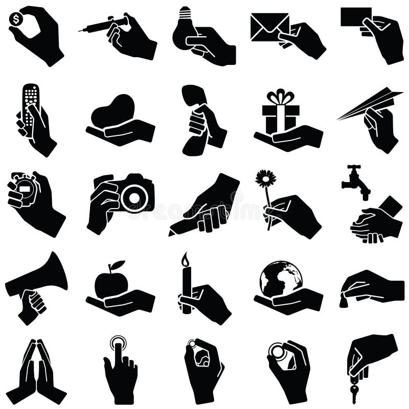 Hand Vector Icon Illustration Stock Vector - Illustration of phone ...