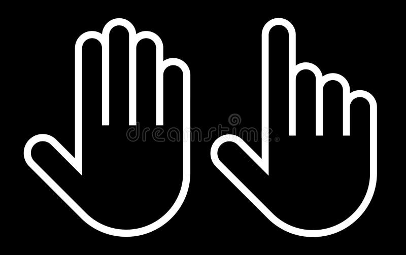 Hand Icons, Hand and Hand Pointervector Sign, Palm, Stop, Clicking ...