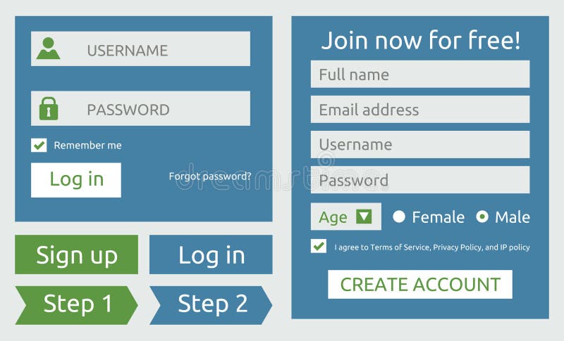 Registration form stock vector. Illustration of hand - 52044429