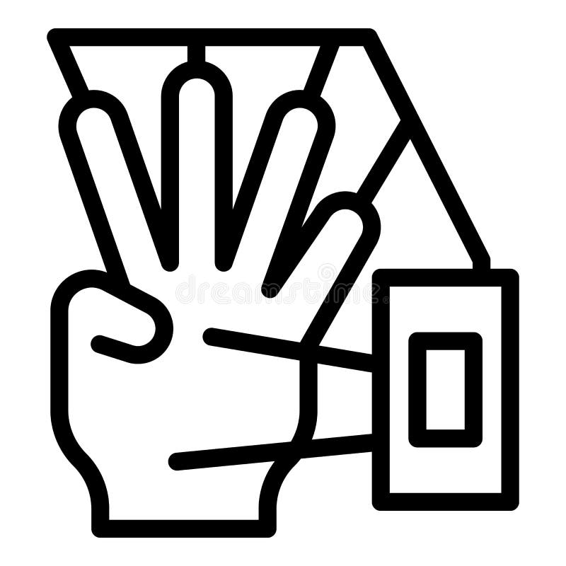 Hand Identification Icon Outline Vector. Scan Fingerprint Stock Vector ...