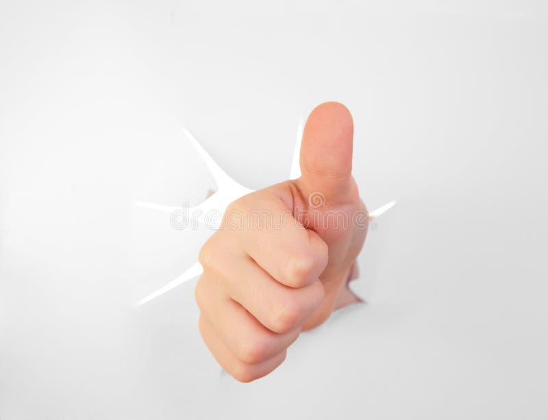 Hand Durch Ein Loch Im Papier Stockbild - Bild von hand, angriff: 30884735