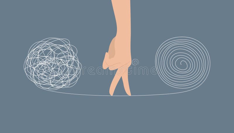 Hand Imitating Walking with Fingers on Thread between Tangled and ...