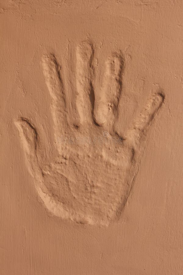 Hand imprint stock image. Image of hand, brown, impression - 28599713