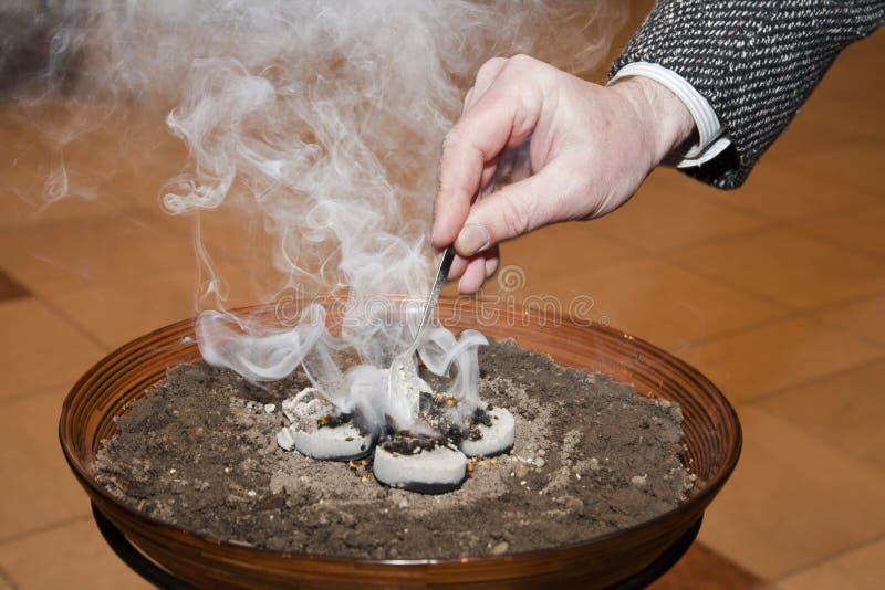 Hand by incense stock image. Image of church, liturgy - 24366671