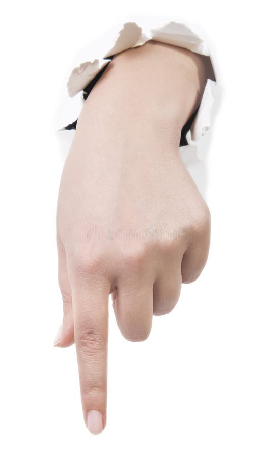 Hand with the index finger stock image. Image of document - 33226485