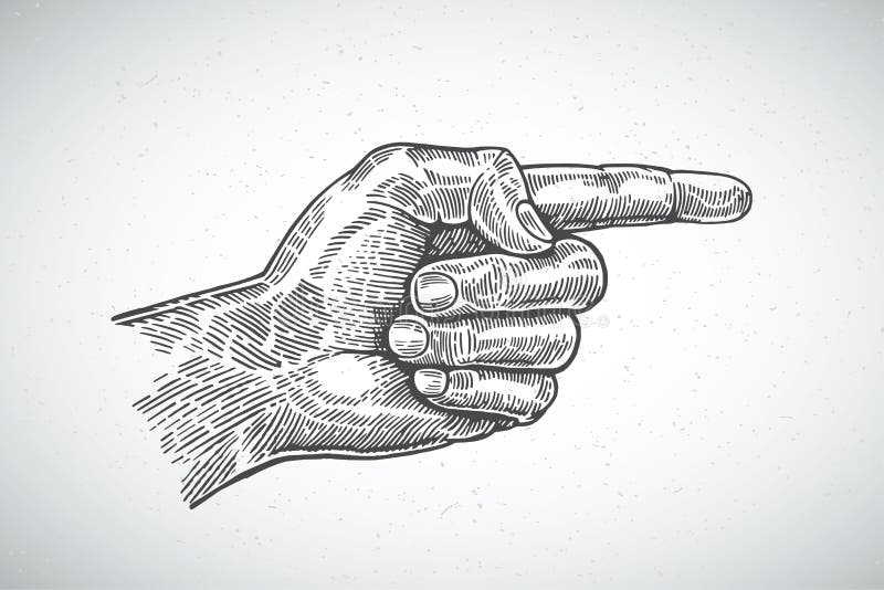 Hand Gesture with a Raised Index Finger Stock Vector - Illustration of ...