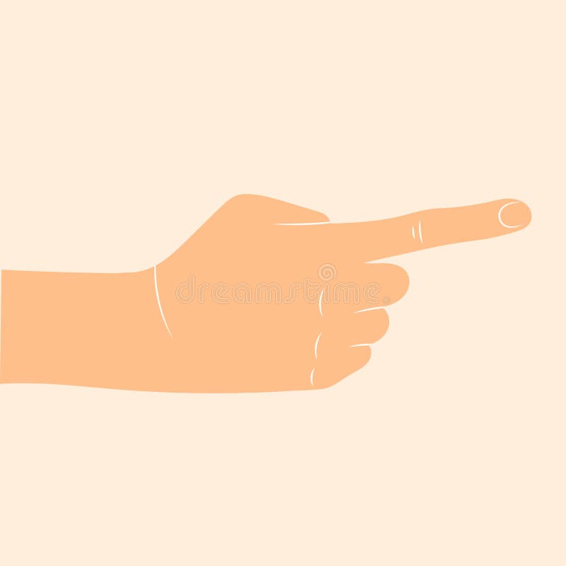 Hand with Index Finger Flat Design, Isolated Stock Vector ...