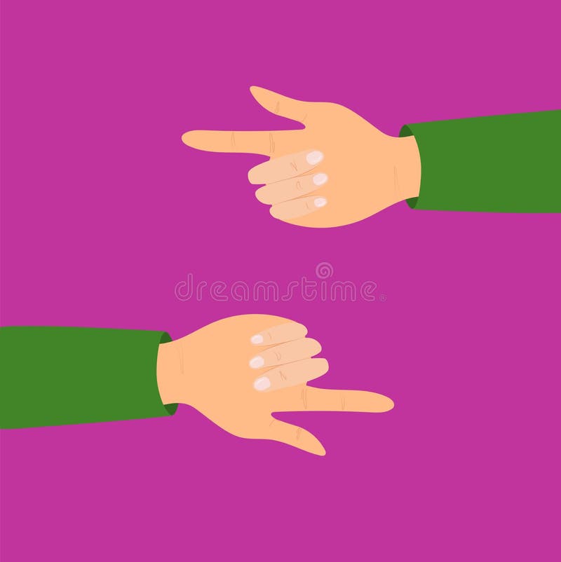 Hand with Index Finger Left and Right Stock Vector - Illustration of ...