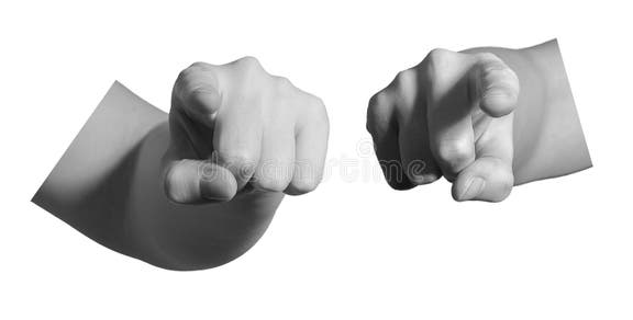 A Hand with Index Finger Pointing Forward, Showing Direction and Making ...
