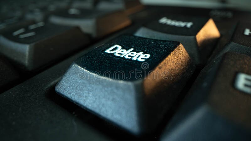Macro Shot of Deletebutton on the Keyboart Stock Photo - Image of push ...