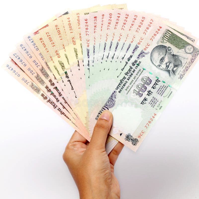 Hand with Indian Rupee Notes Stock Image - Image of note, currency ...