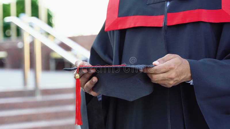 Hand of Indian Student Holding Graduation Cap in Commencement Day ...