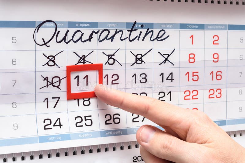 Quarantine Calendar and Crossed Out Days of the Week Stock Photo ...