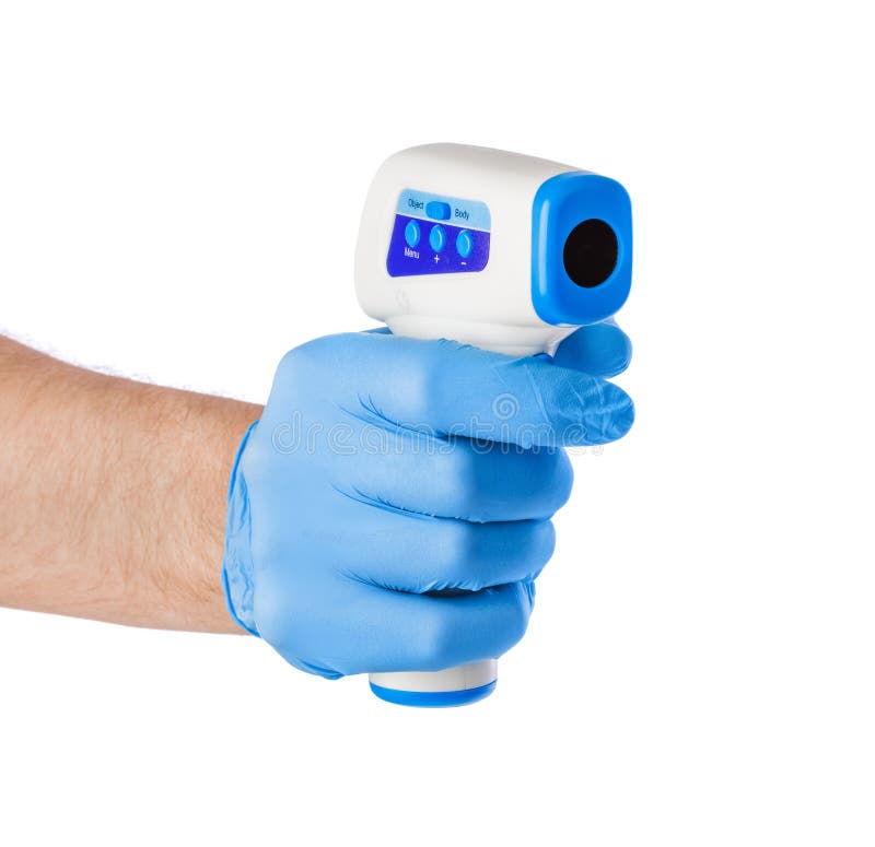 Hand with Infrared Thermometer Stock Image - Image of distance, illness ...