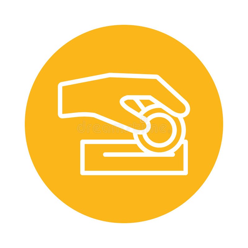 Hand Insert Coin Donation Icon Stock Vector - Illustration of ...