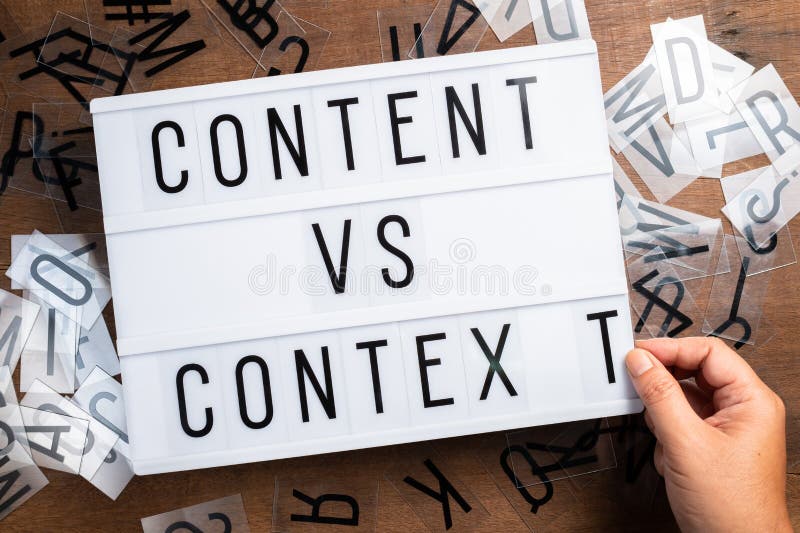 Content Versus Context stock image. Image of article - 166196011