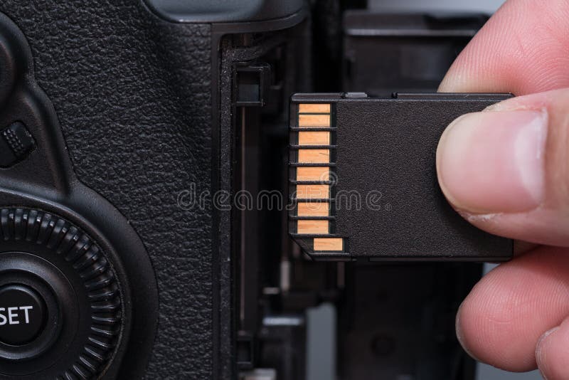 Hand Insert SD Card in Camera Stock Image - Image of slot, cards: 100967989