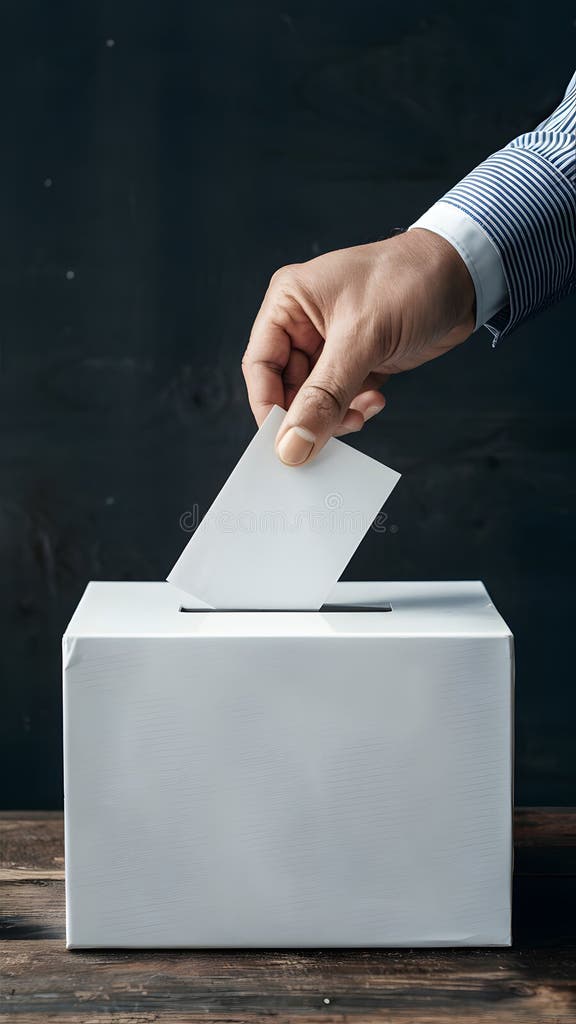 Hand Inserting Ballot Focus on Voting Significance Stock Illustration ...