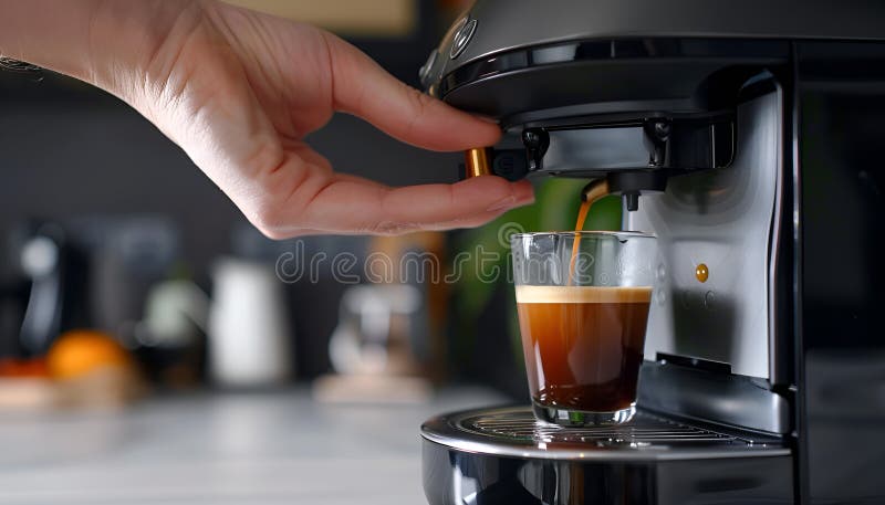 Hand Inserting a Capsule into a Coffee Machine at Home Stock Photo ...