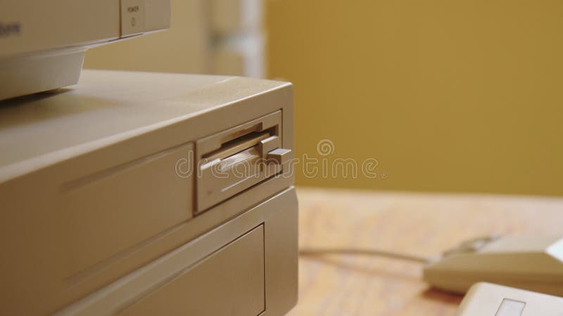 Hand Inserting and Ejecting Floppy Disk into Vintage Commodore Amiga ...