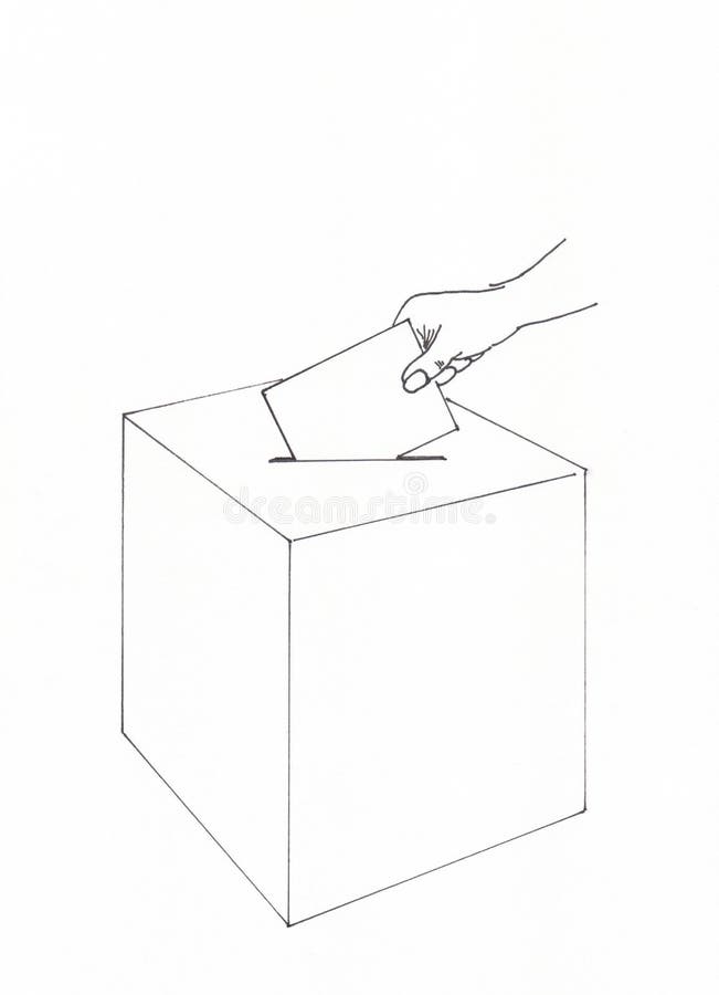 Hand Inserting an Envelope into a Ballot Box Stock Illustration ... Hand Inserting an Envelope into a Ballot Box Stock Illustration ...