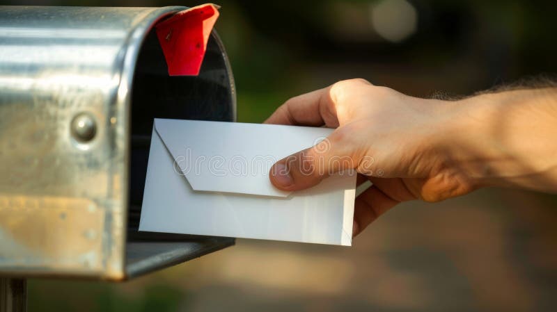 Hand Delivering a Letter.AI Generated Image Stock Photo - Image of ...