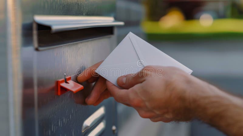 Hand Inserting Letter into Mailbox.AI Generated Image Stock Photo ...