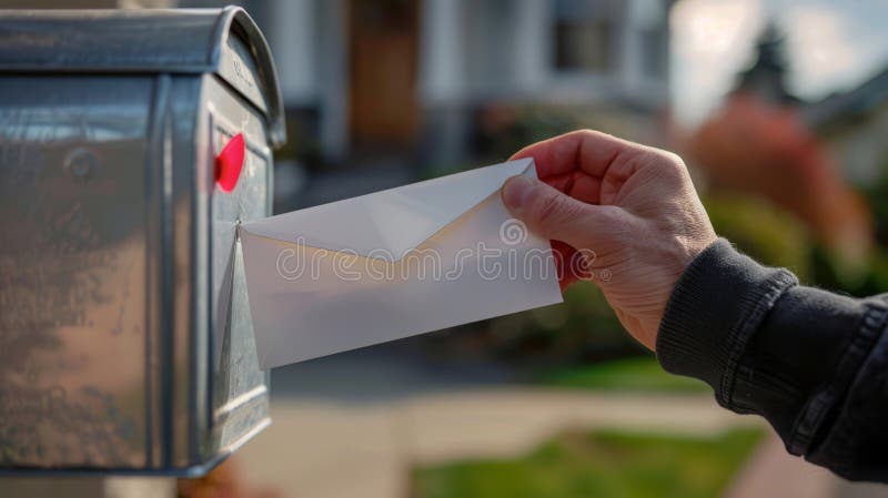 Hand Inserting Letter into Mailbox.AI Generated Image Stock Photo ...