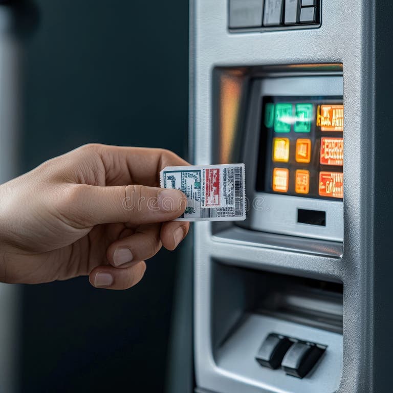 A Hand Inserting a Payment Card into an ATM for a Transaction Modern ...