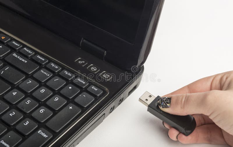 Hand Inserting Usb Memory Stick Stock Image - Image of business ...