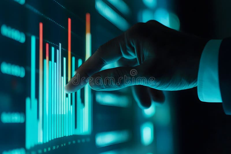 A Hand Interacting with a Digital Bar Graph Display Stock Illustration ... A Hand Interacting with a Digital Bar Graph Display Stock Illustration ...
