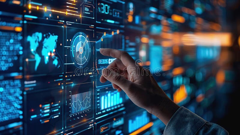 Interactive Digital Interface Stock Illustration - Illustration of ...